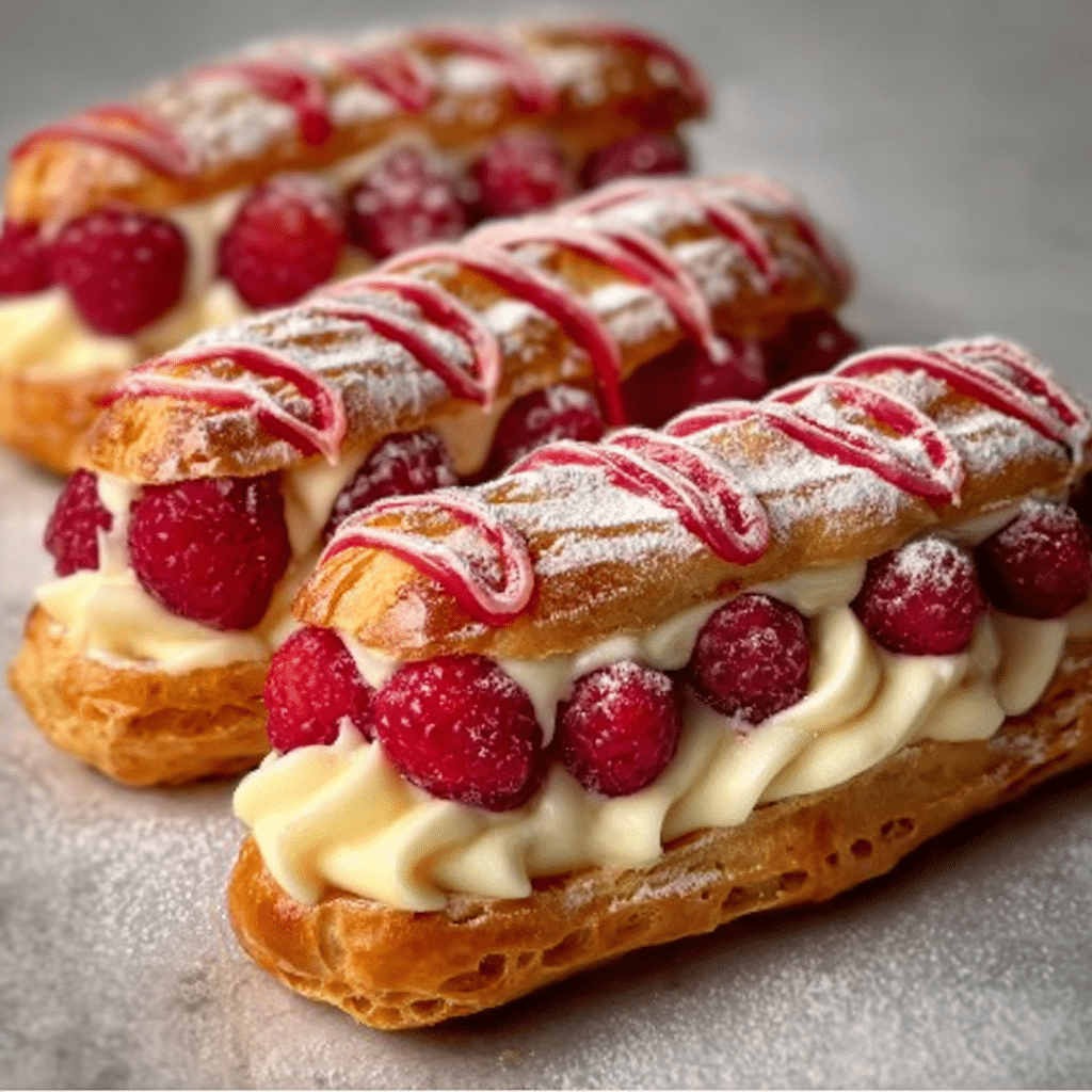 Lemon Raspberry Eclairs
