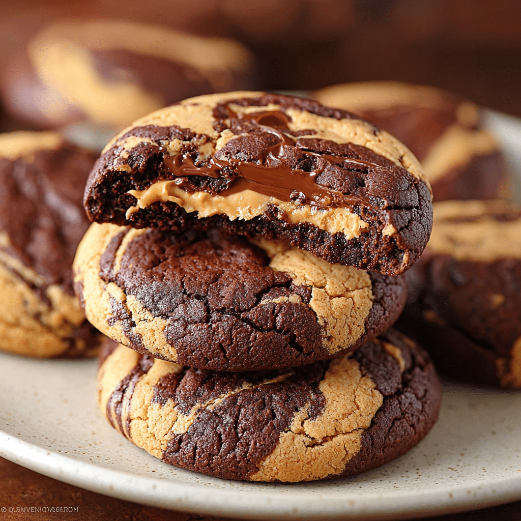 Peanut Butter Filled Brownie Cookies