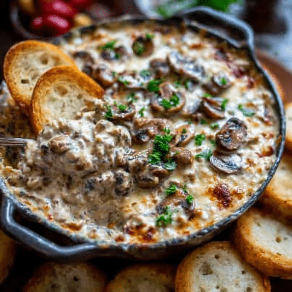Irresistible Stuffed Mushroom Dip