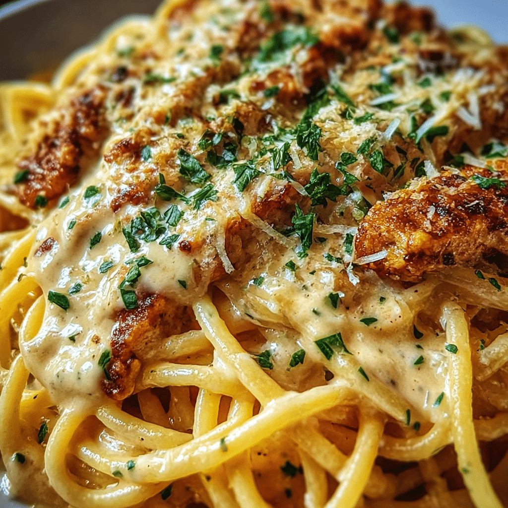 Cajun Beef Spaghetti in Creamy Three-Cheese Parmesan Sauce